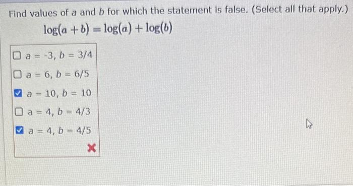 Solved Find values of a and b for which the statement is | Chegg.com