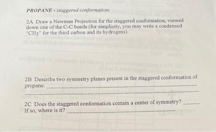 Solved 2A Draw a Newman Projection for the staggered | Chegg.com