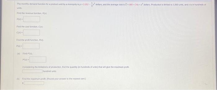 Solved inm A(∞)= And the coss tunclion cW ent- Find fhe | Chegg.com