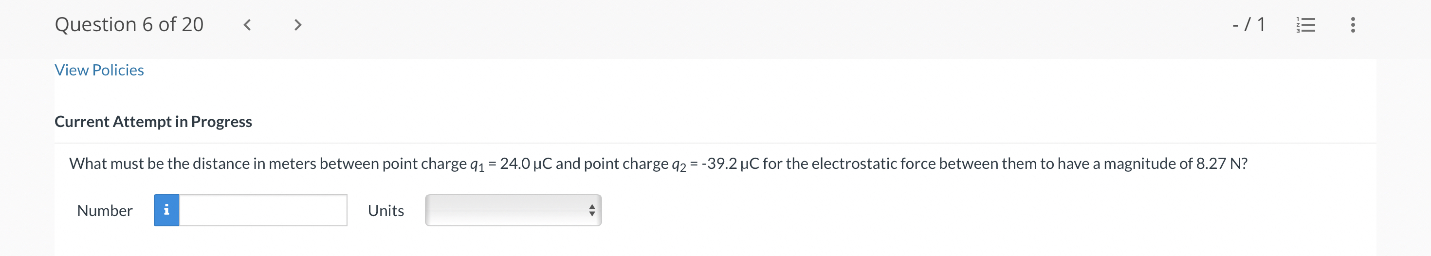 Solved Question 6 ﻿of 20View PoliciesCurrent Attempt in | Chegg.com