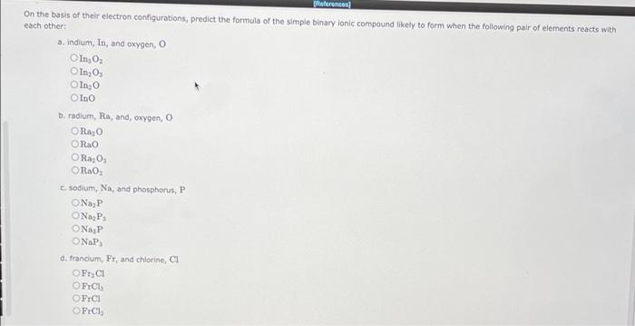 Solved On the basis of their electron configurations, | Chegg.com