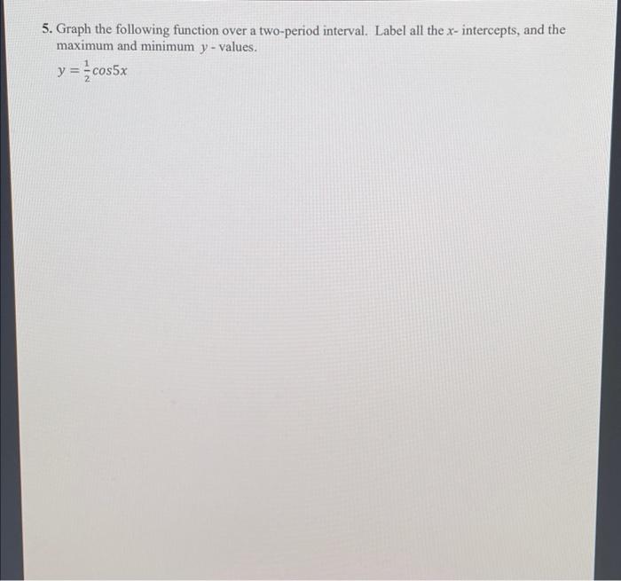 Solved 5. Graph the following function over a two-period | Chegg.com