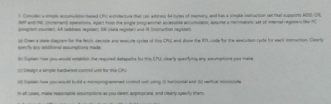 Solved Q no 1. Consider a simple accumulator-based CPU | Chegg.com