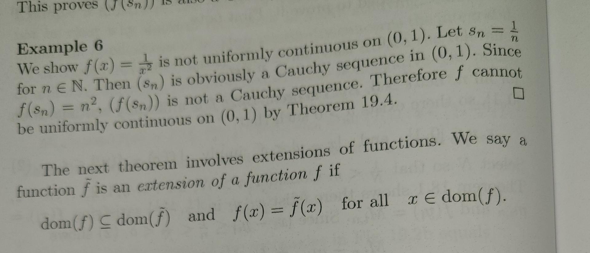 Solved Example 6We show f(x)=1x2 ﻿is not uniformly | Chegg.com