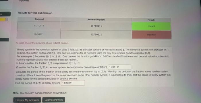 Solved Results for this submission A labist ane of the | Chegg.com
