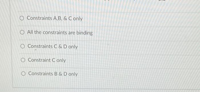Solved Determine Which Constraints Are Binding Objective