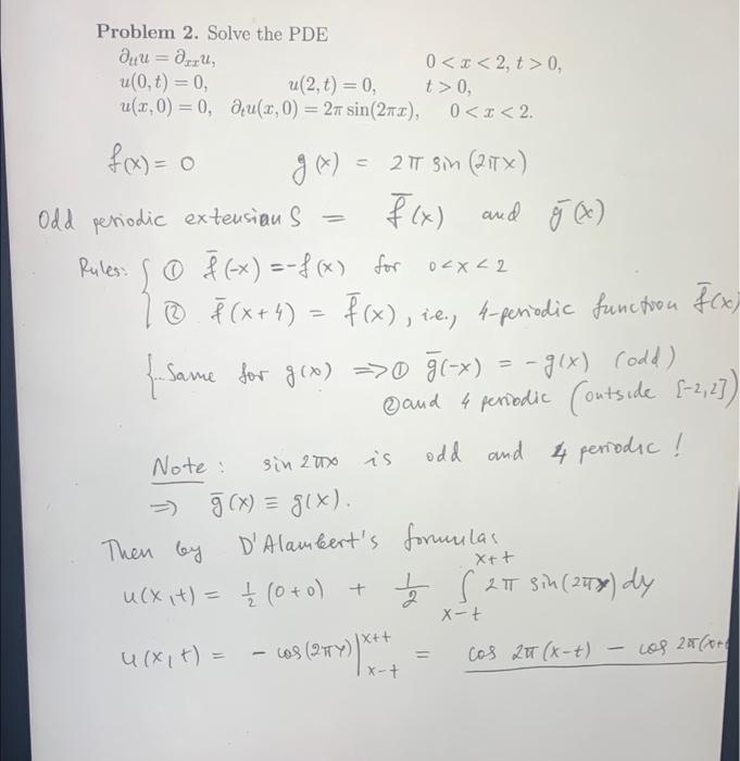Solved Problem 2. Solve the PDE | Chegg.com