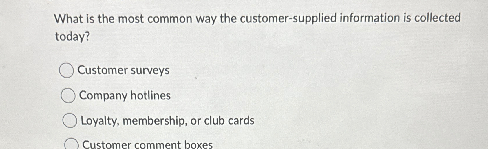 Solved What is the most common way the customer-supplied | Chegg.com