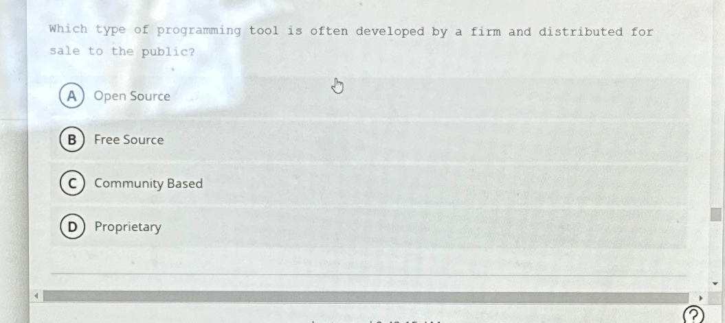 Solved Which type of programing tool is often developed by a | Chegg.com