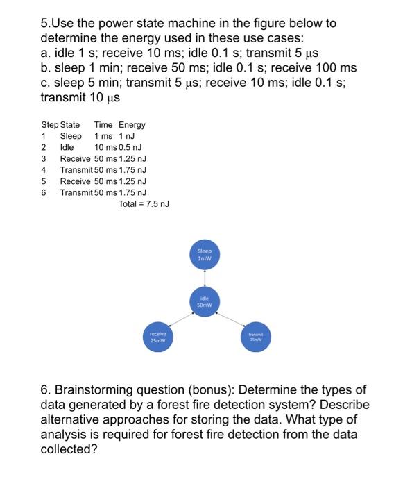 Solved 5.Use the power state machine in the figure below to | Chegg.com