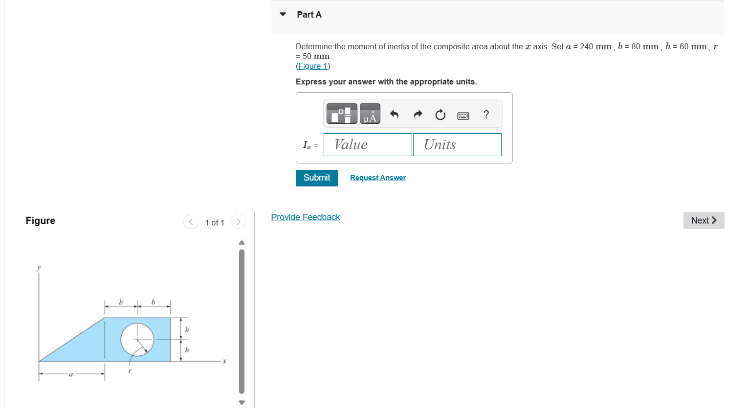 Solved Part ADetermine the moment of inertia of the | Chegg.com