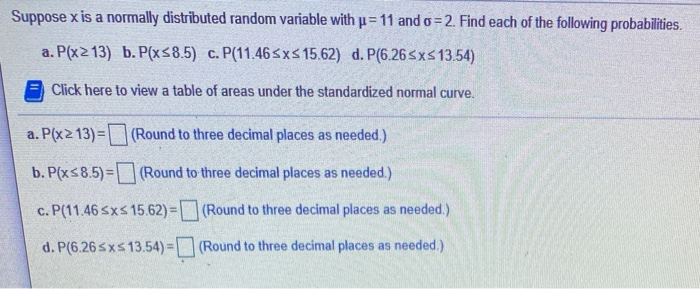Solved Suppose x is a normally distributed random variable | Chegg.com