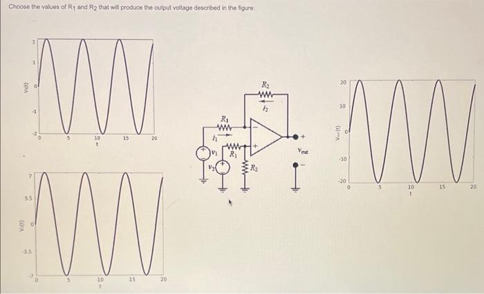 Solved Choose the values of R1 and R2 that will produce the | Chegg.com