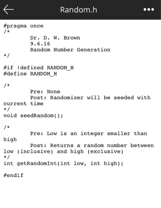 Solved Project Specifications: For those unfamiliar with the | Chegg.com