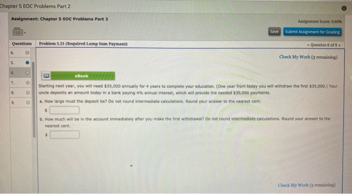 Solved Chapter 5 EOC Problems Part 2 Assignment: Chapter 5 | Chegg.com