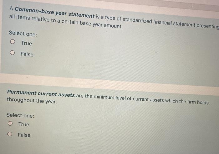 Solved A Common-base year statement is a type of | Chegg.com