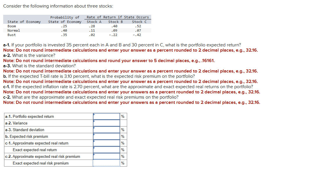 Solved Consider the following information about three | Chegg.com