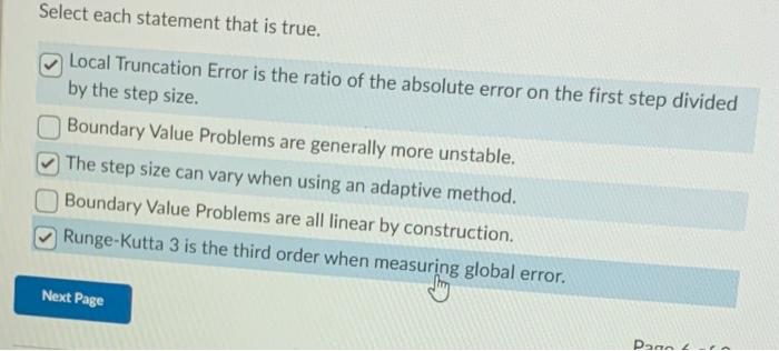 Solved Select Each Statement That Is True Local Truncation