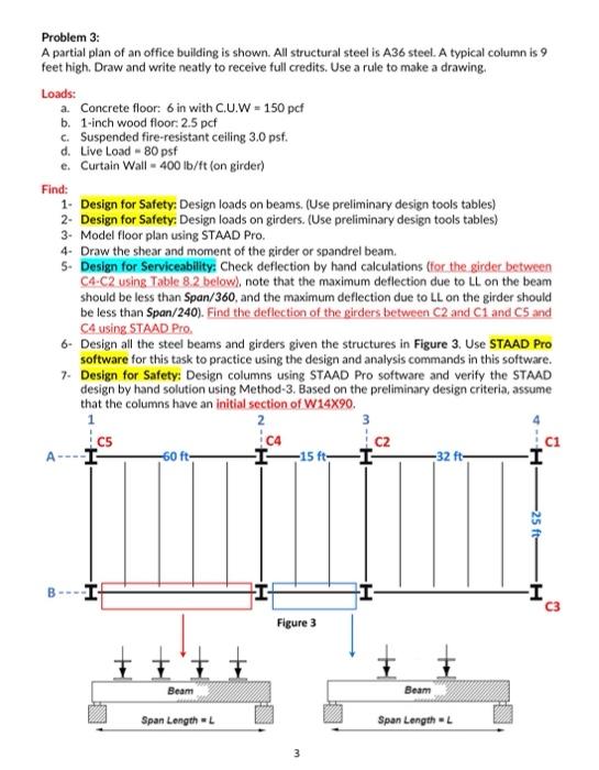 Solved Problem 3: A partial plan of an office building is | Chegg.com