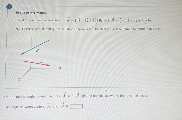 Solved Required information Consider the given vectors. | Chegg.com