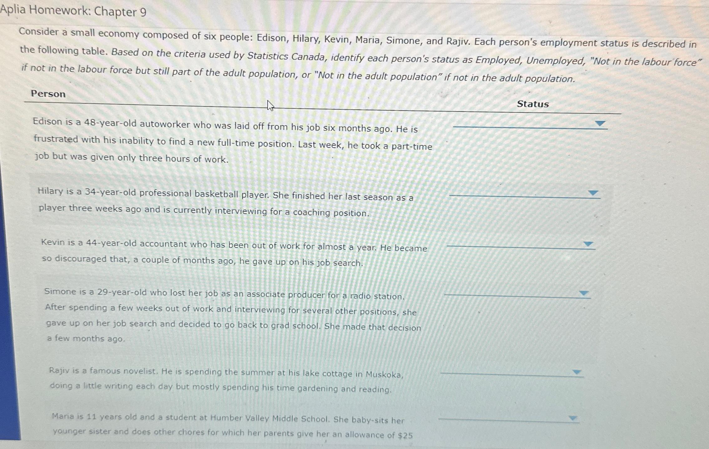 Solved Aplia Homework: Chapter 9Consider a small economy | Chegg.com