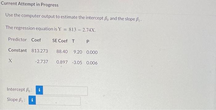 Solved Use the computer output to estimate the intercept β0 | Chegg.com