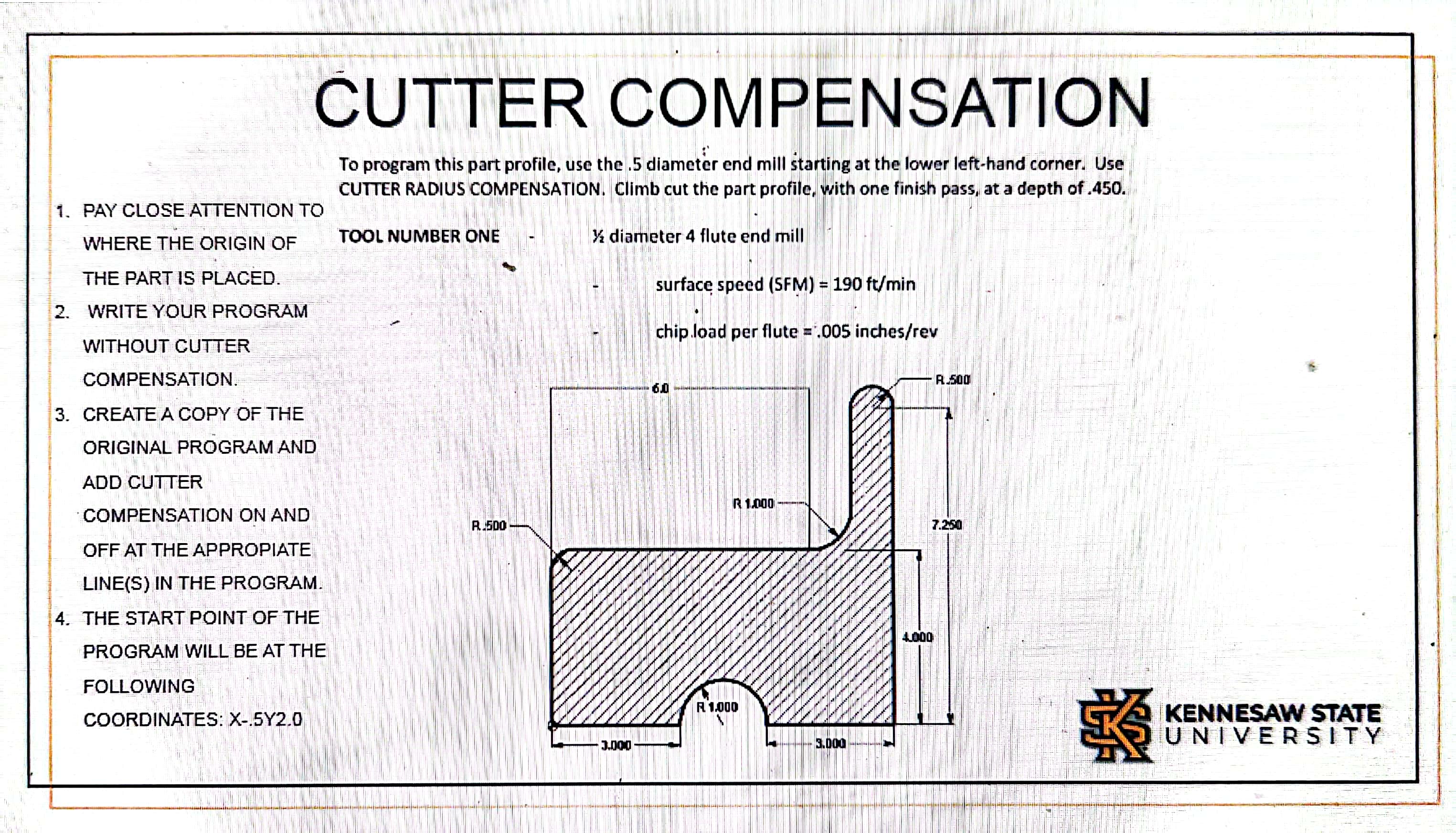 Solved CUTTER COMPENSATIONTo program this part profile, use | Chegg.com
