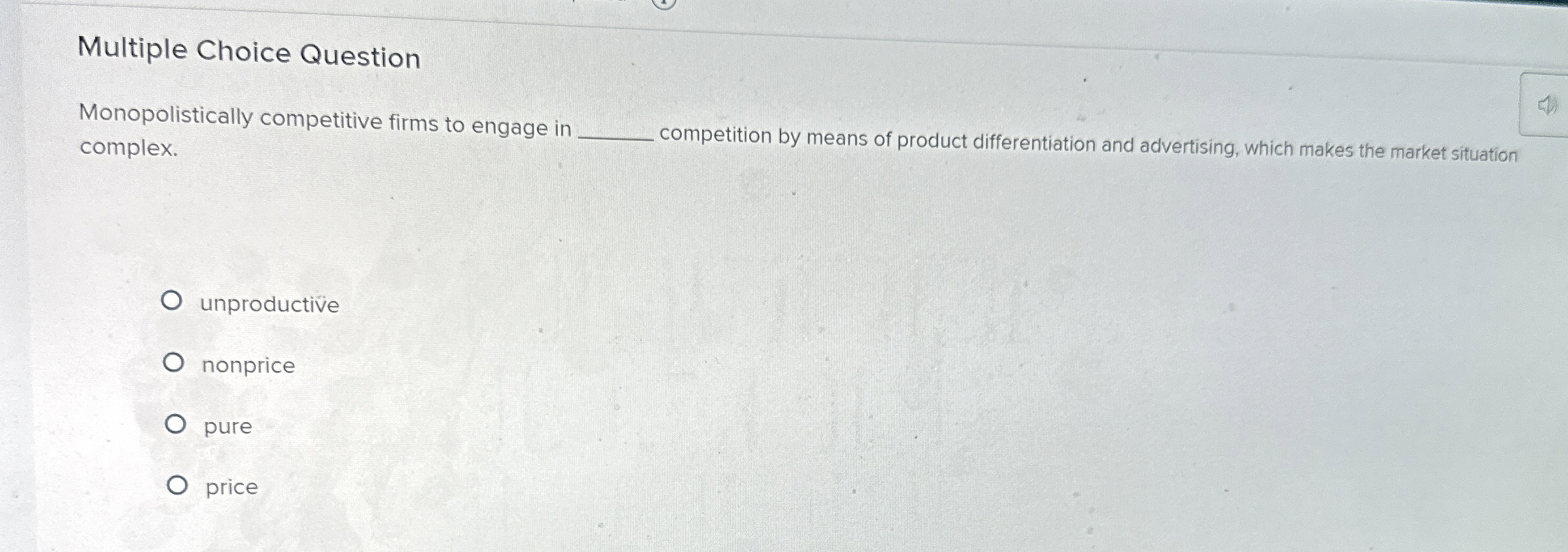 Solved Multiple Choice QuestionMonopolistically competitive | Chegg.com