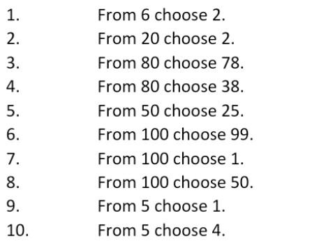 Solved 1. 2. 3. 4. 5. 6. From 6 choose 2. From 20 choose 2. | Chegg.com