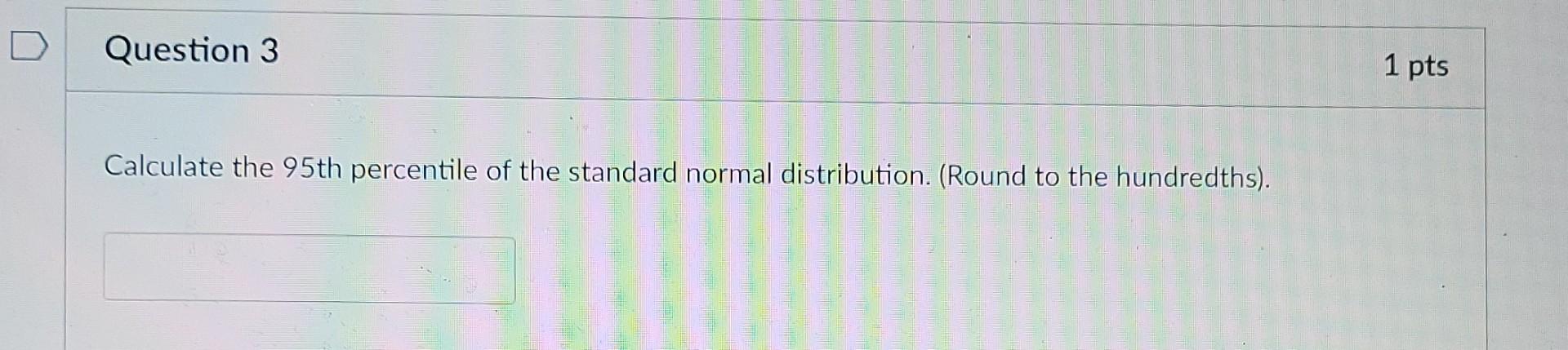 Solved Calculate the 95th percentile of the standard normal | Chegg.com