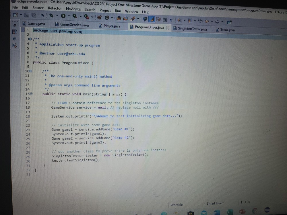 eclipse-workspace - C:\Users\peyti\Downloads\CS 230 | Chegg.com