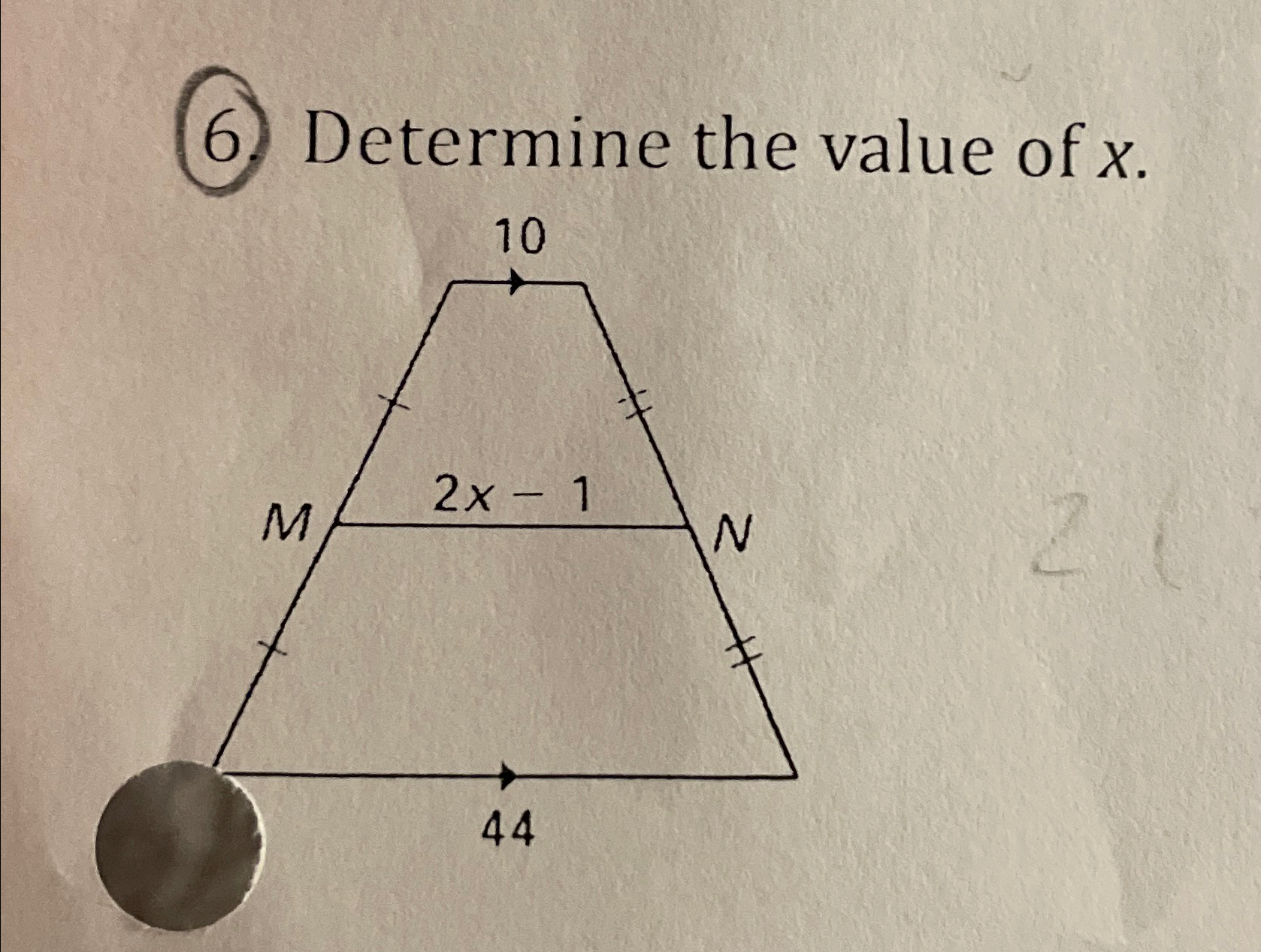 Solved Determine the value of x. | Chegg.com
