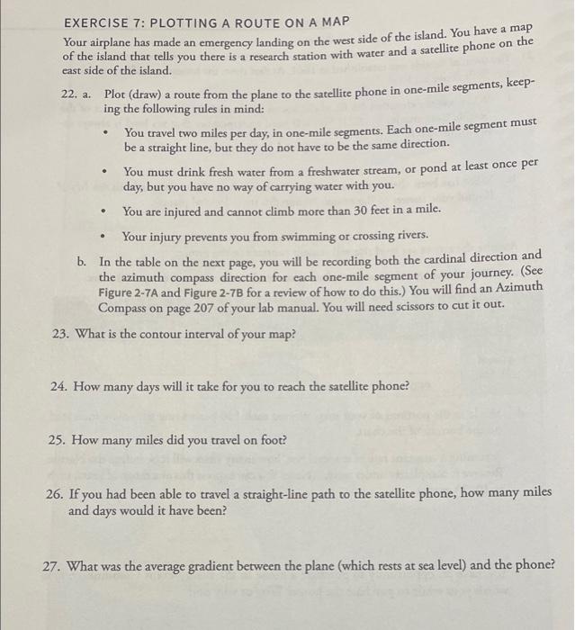Solved EXERCISE 7: PLOTTING A ROUTE ON A MAP Your airplane | Chegg.com