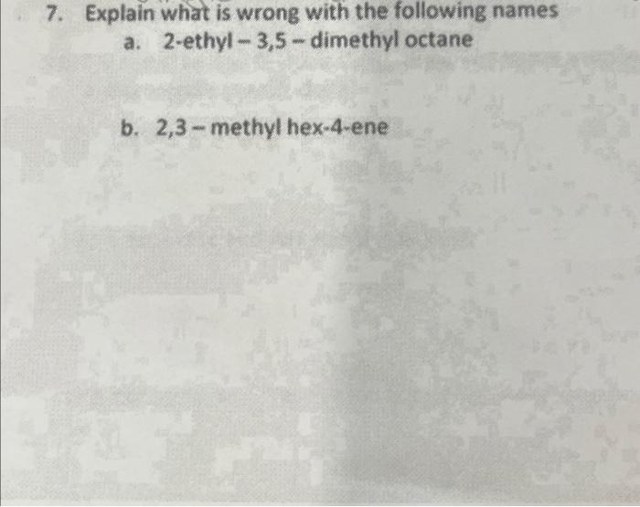 Solved Explain what is wrong with the following names a. | Chegg.com