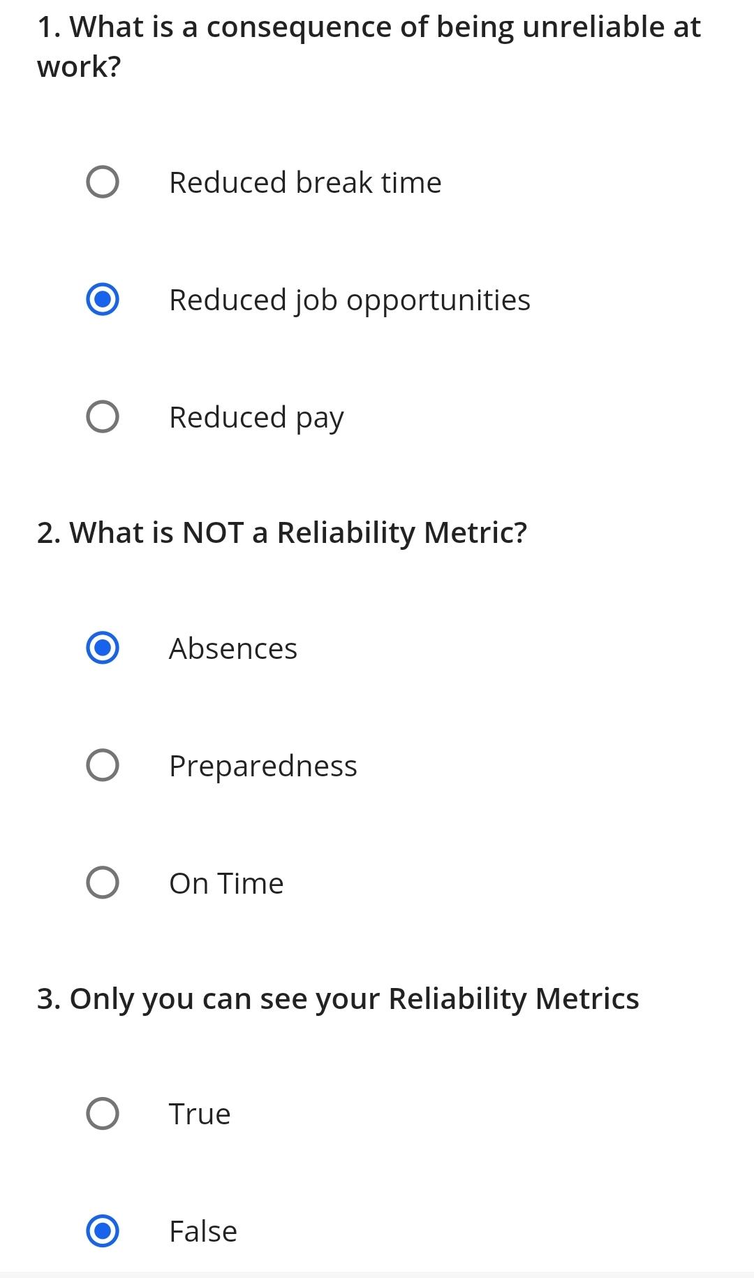 Solved What is a consequence of being unreliable at | Chegg.com