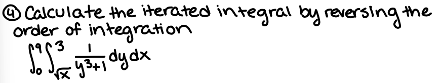 Solved (4) ﻿Calculate the iterated integral by reversing | Chegg.com