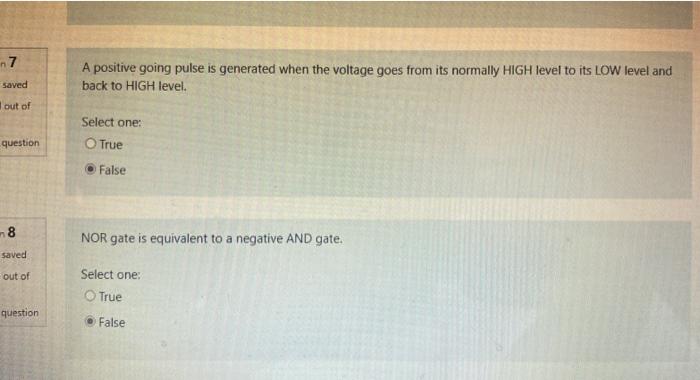 Solved n7 A positive going pulse is generated when the | Chegg.com