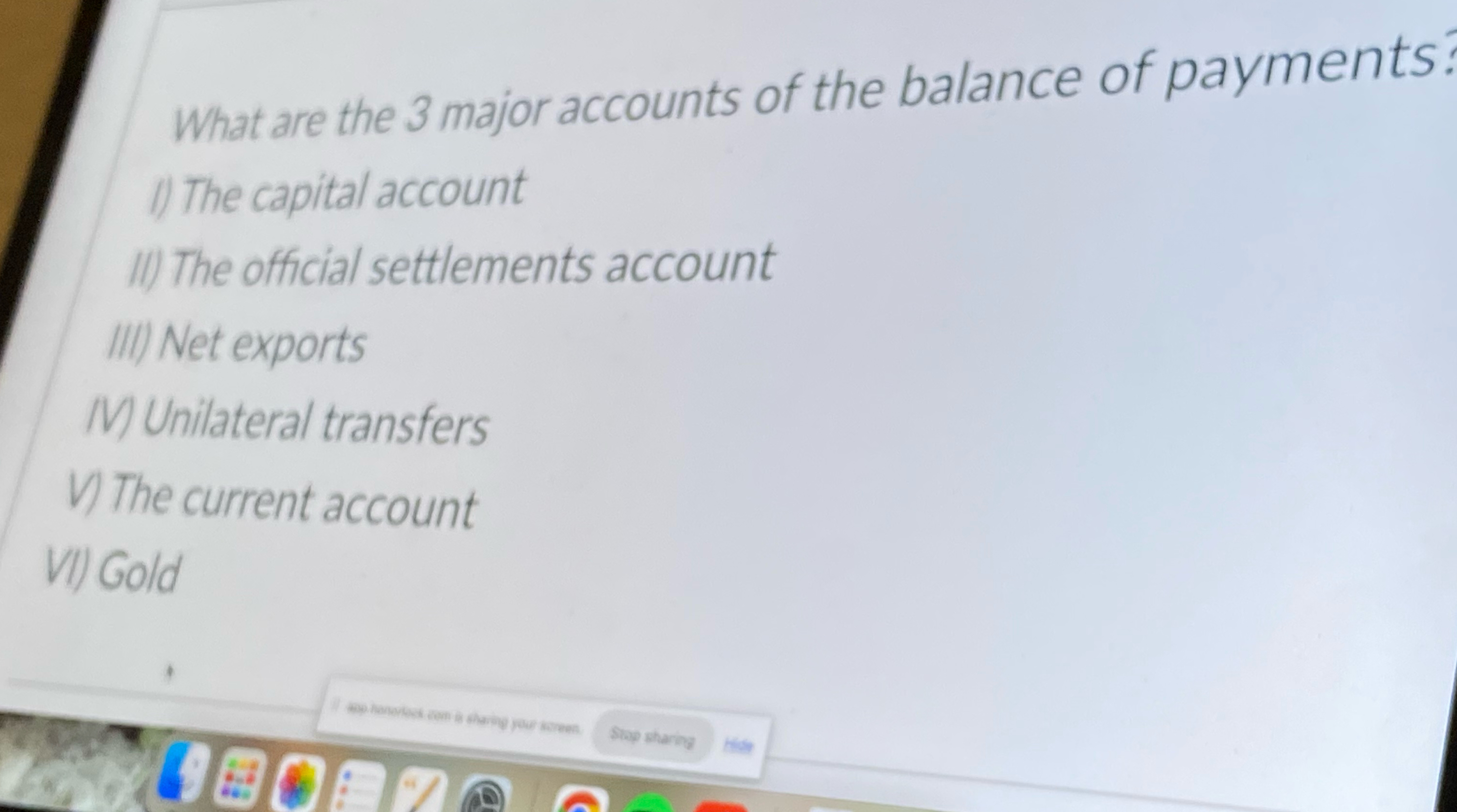 Solved What are the 3 ﻿major accounts of the balance of | Chegg.com
