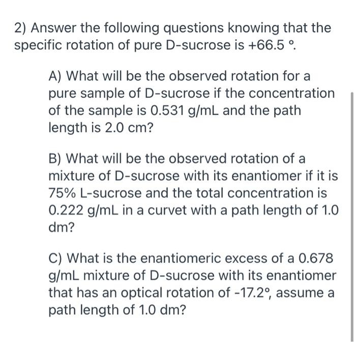 Solved 2) Answer the following questions knowing that the | Chegg.com