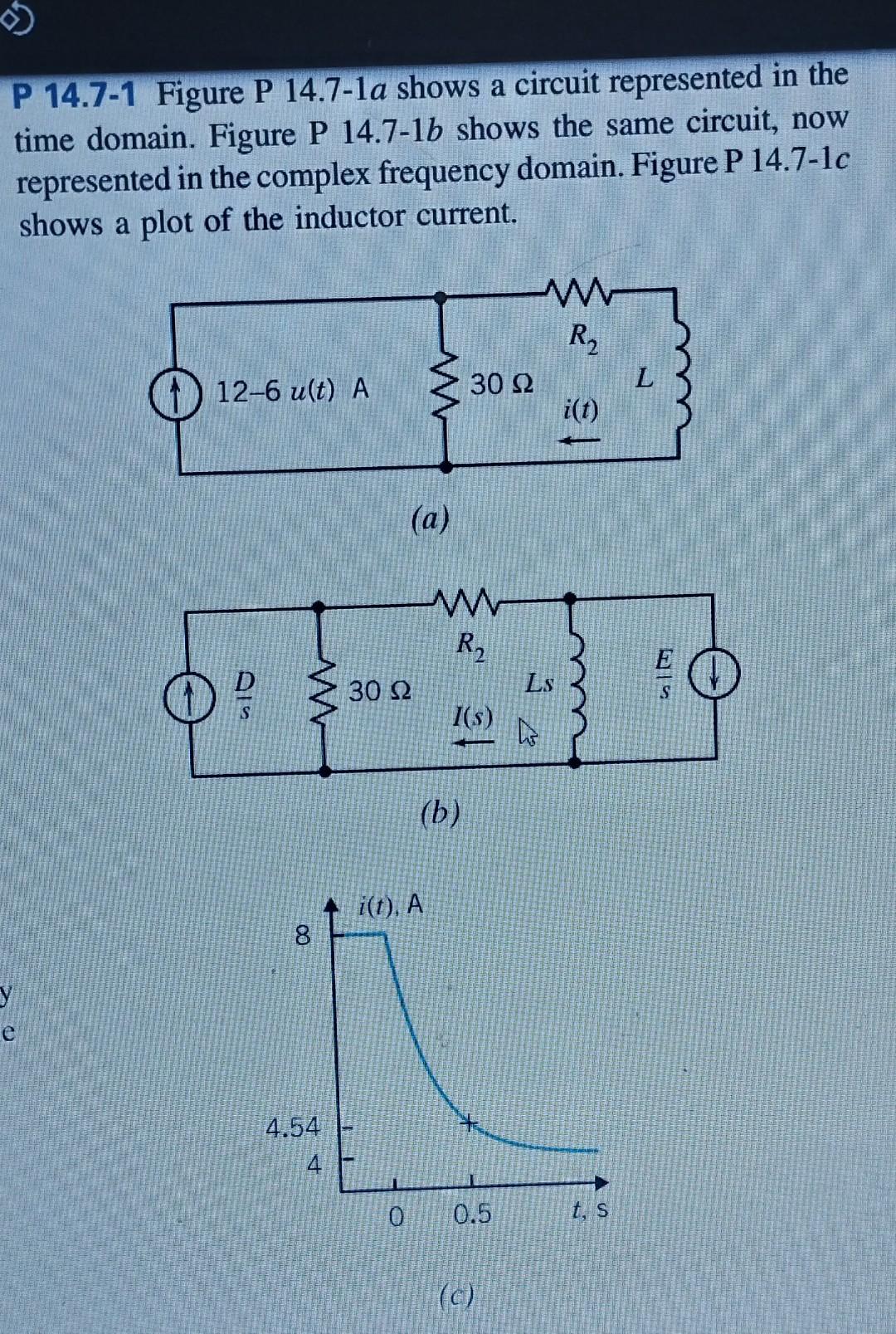 Solved P 14.7-1 Figure P 14.7-1 a shows a circuit | Chegg.com