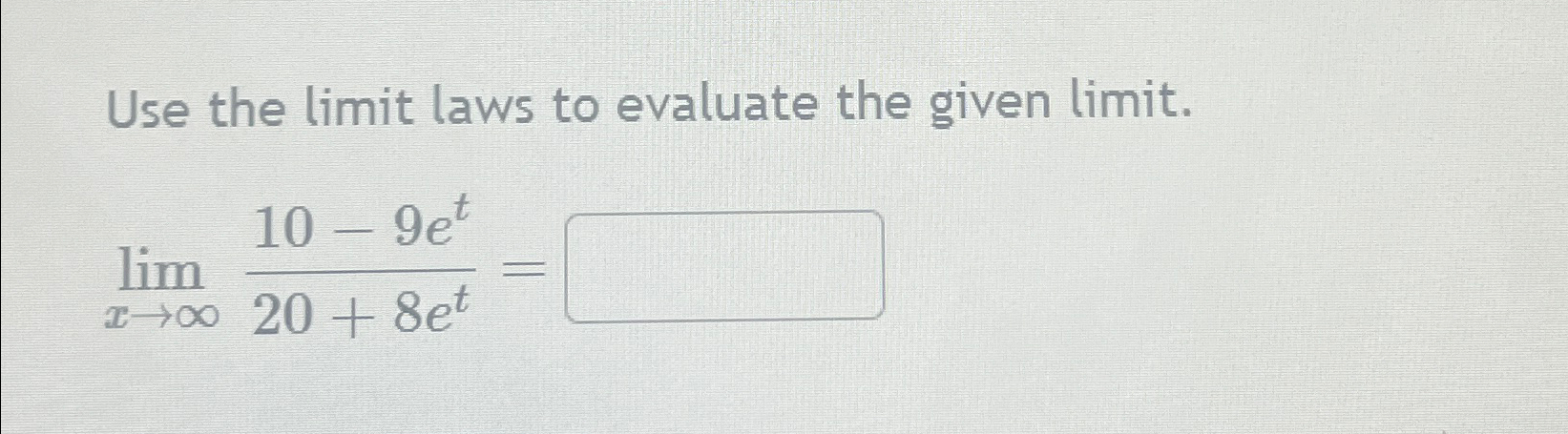 Solved Use the limit laws to evaluate the given | Chegg.com