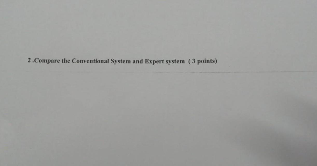 Solved 3. Draw the structure of an expert system. State the | Chegg.com