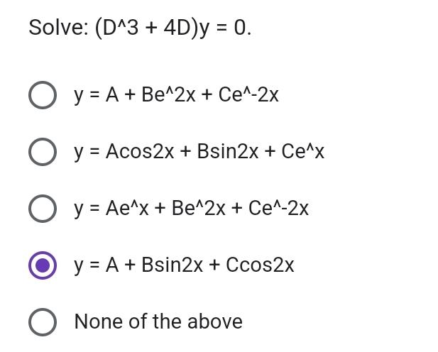 Solved Differential Equation:Solve: | Chegg.com
