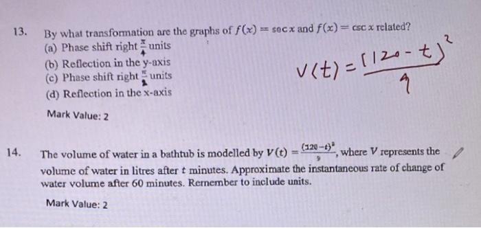 Solved 13 By What Transformation Are The Graphs Of