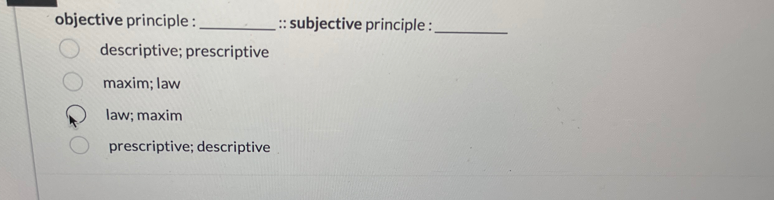 Solved objective principle : ﻿: subjective principle : | Chegg.com