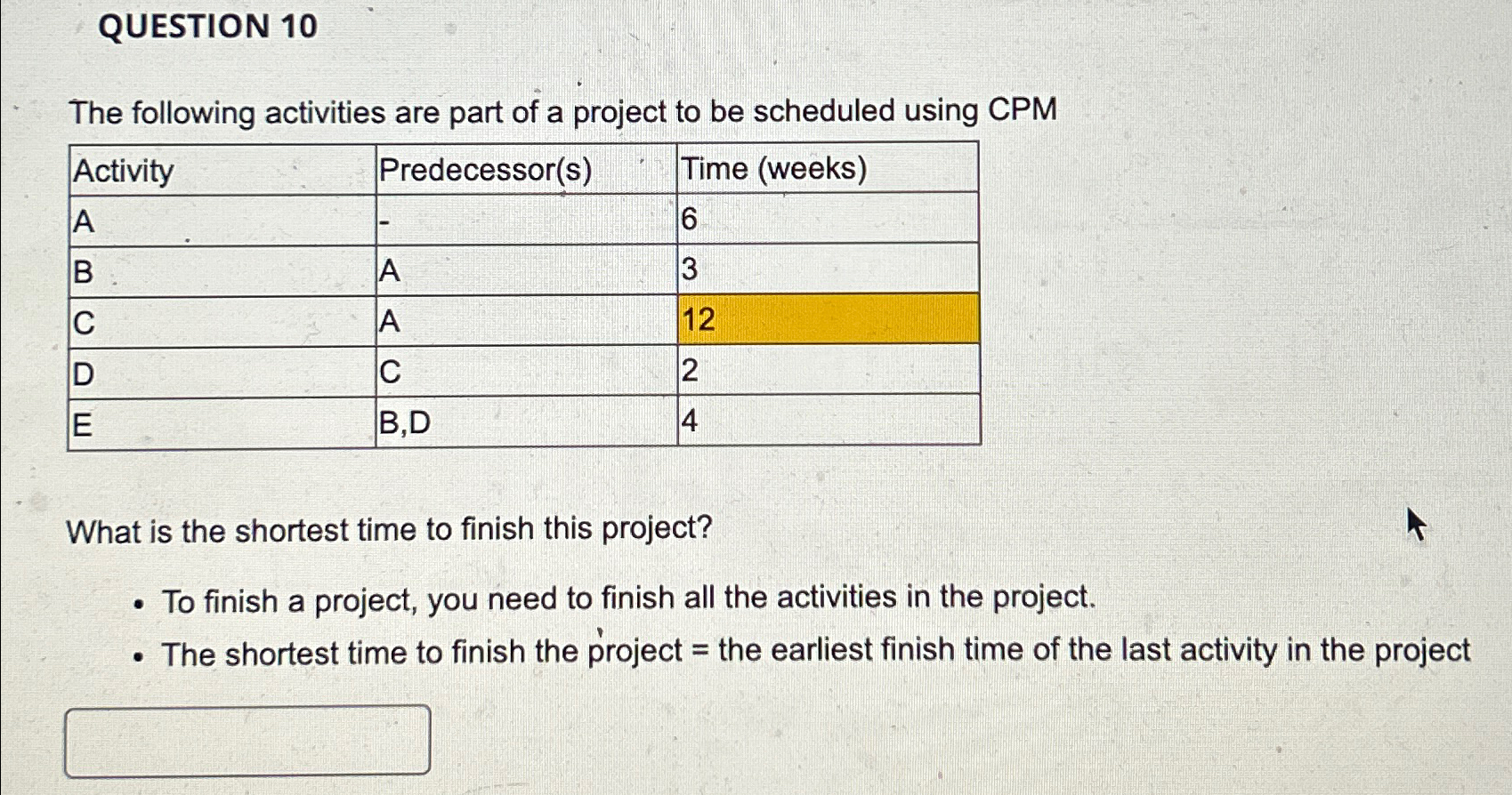 Solved QUESTION 10The following activities are part of a | Chegg.com