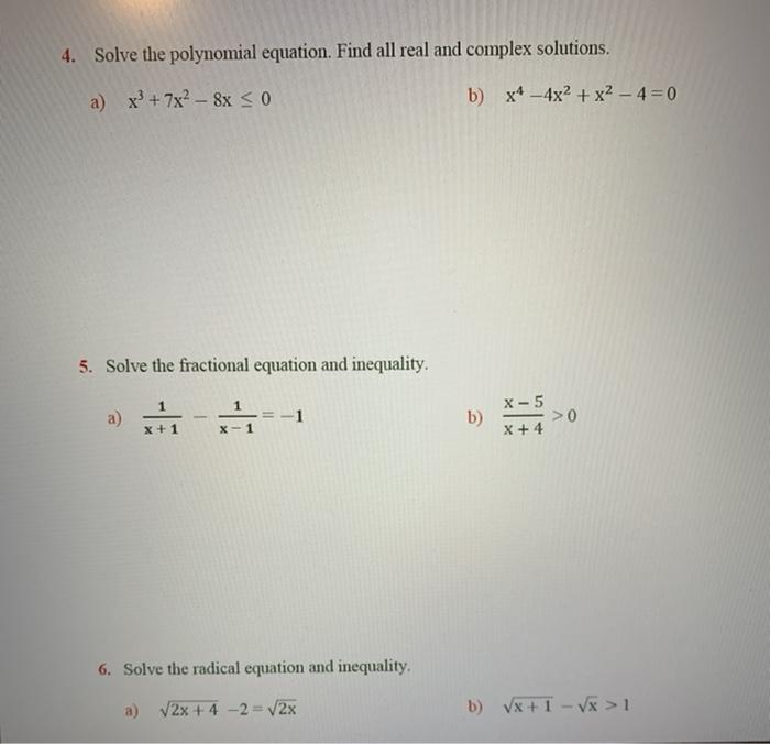 Solved 2. Solve a) 2x - 41-4 = 2 b) |x-1|-250 3. Solve the | Chegg.com