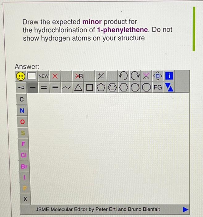 Solved Draw the expected minor product for the | Chegg.com