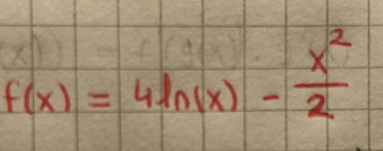 Solved f(x)=4ln(x)-x22 ﻿Find the derivative of this function | Chegg.com