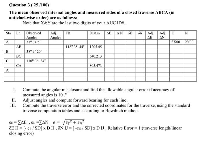 Question 3(25/100) The mean observed internal angles | Chegg.com